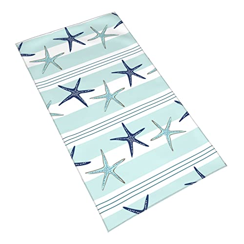 WOAIDY Coastal Starfish Hand Towel for Bathroom, Decorative Hand Towels for Bathroom and Beach, 15.7x27.5 Inches