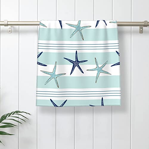 WOAIDY Coastal Starfish Hand Towel for Bathroom, Decorative Hand Towels for Bathroom and Beach, 15.7x27.5 Inches