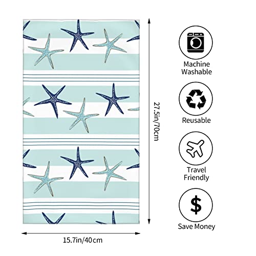 WOAIDY Coastal Starfish Hand Towel for Bathroom, Decorative Hand Towels for Bathroom and Beach, 15.7x27.5 Inches