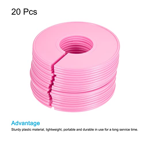 PATIKIL Clothes Dividers 20 Pack Blank Clothing Rack Size Sorting Reusable Wardrobe Round Hanger Separator, Pink