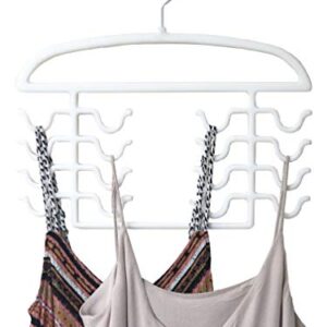 DR. ORGANIZER Closet Hangers for Tanks Tops, Bras, and Cami Tops, USA Patented (8263) White Plastic, 3 Piece