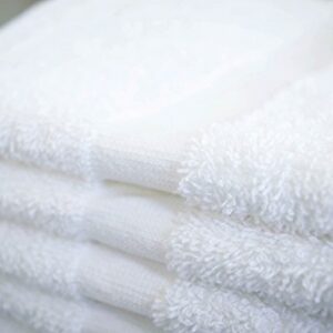 Cotton & Calm White Hand Towels for Bathroom - 12 Pack Salon Towels - 16 x 27 Inches Hand Towel - Perfectly Used As Hair Towel, Gym Towel, Facial Towel & Spa Towel