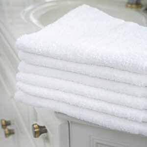 Cotton & Calm White Hand Towels for Bathroom - 12 Pack Salon Towels - 16 x 27 Inches Hand Towel - Perfectly Used As Hair Towel, Gym Towel, Facial Towel & Spa Towel