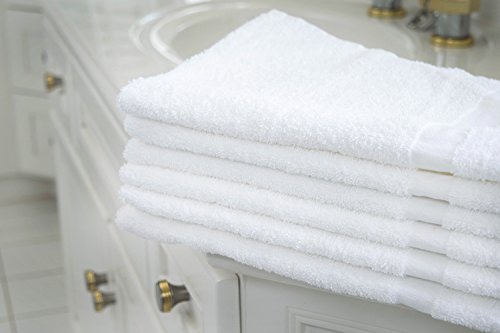 Cotton & Calm White Hand Towels for Bathroom - 12 Pack Salon Towels - 16 x 27 Inches Hand Towel - Perfectly Used As Hair Towel, Gym Towel, Facial Towel & Spa Towel