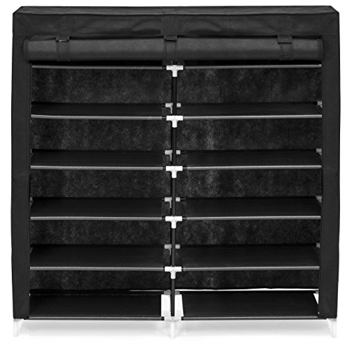 Best Choice Products 6-Tier 36-Shoe Portable Home Shoe Storage Closet Rack w/ Fabric Cover, Black