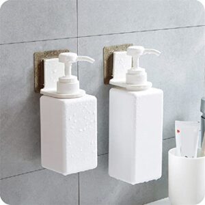 2pcs shower gel bottle rack hook bracket,self adhesive wall mounted shampoo holder hook shower gel bottle rack hanger liquid soap holder hand sanitizer suction wall seamless hook for kitchen bathroom