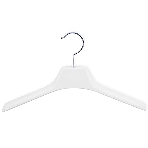 NAHANCO 15 ½” Contoured Plastic Top Hanger for Displays, White - 12/Carton