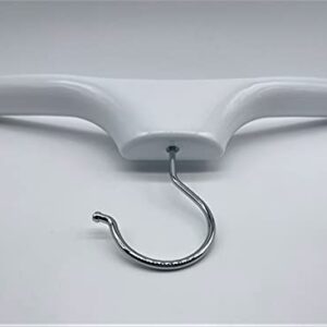 NAHANCO 15 ½” Contoured Plastic Top Hanger for Displays, White - 12/Carton