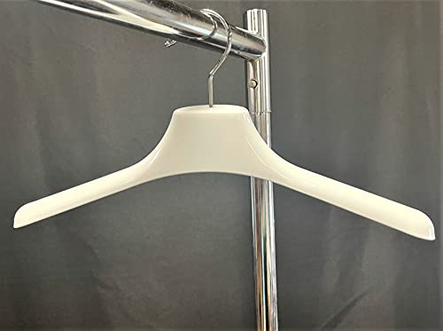 NAHANCO 15 ½” Contoured Plastic Top Hanger for Displays, White - 12/Carton