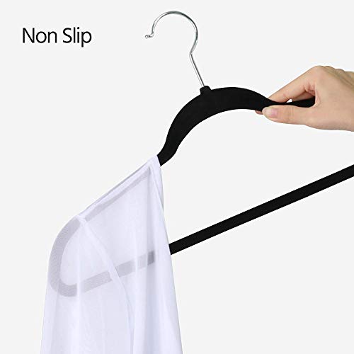 Yaheetech Non-Slip Velvet Hangers -Suit Hangers Standard Hangers (100 Pack) Heavy Duty Space Saving 360 Degree Swivel Hook Clothes Hangers for Coats Jackets, Pants，Suits and Dresses