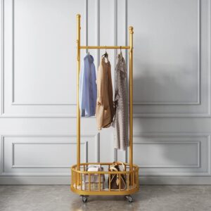 Thick forest Gold Clothes Rack Gold Clothing Rack Gold Garment Rack Rolling Organizer for Multipurpose