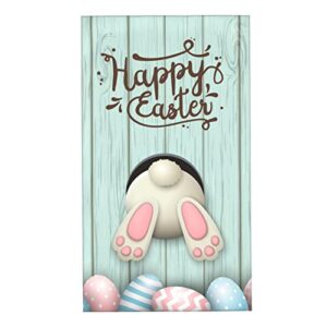 zelamiee happy easter funny bunny cute rabbit eggs soft absorbent guest hand towels multipurpose for bathroom, gym, hotel and spa ( 27.5 x16 inches)