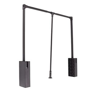 Pull Down Wardrobe Rail Lift Collapsible Closet Rod Retractable Wardrobe Lift Hanger Organizer Heavy Duty 22lb Load Capacity Adjustable Width 32.68-45.28inch,Coat Hook