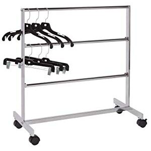 SSWBasics Chrome Storage Clothing Rack with Hanger Bars - 3 Bars for Rack Included