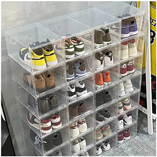 AOHMPT 36 Pack Shoe Organizer Stackable Shoe Box Foldable Storage Bins Shoe Container Box Large Size Shoe Bins