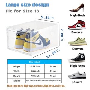 AOHMPT 36 Pack Shoe Organizer Stackable Shoe Box Foldable Storage Bins Shoe Container Box Large Size Shoe Bins