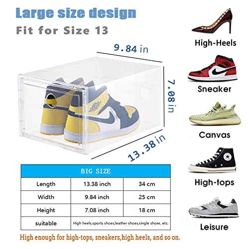 AOHMPT 36 Pack Shoe Organizer Stackable Shoe Box Foldable Storage Bins Shoe Container Box Large Size Shoe Bins