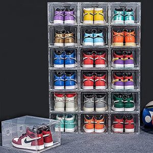 AOHMPT 36 Pack Shoe Organizer Stackable Shoe Box Foldable Storage Bins Shoe Container Box Large Size Shoe Bins