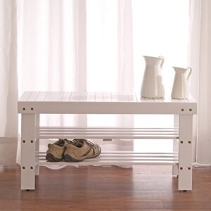 white finish solid wood storage shoe bench shelf