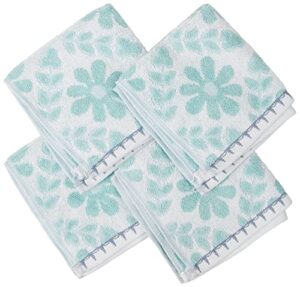 caro home 4 pk dorina washcloth set wash cloth white multi