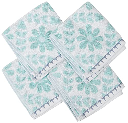 Caro Home 4 Pk Dorina Washcloth Set Wash Cloth White Multi