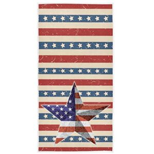 pfrewn patriotic stars strips hand towels 16x30 in usa american flag bathroom towel soft absorbent small retro star bath towel kitchen dish guest towel home independence memorial day decorations