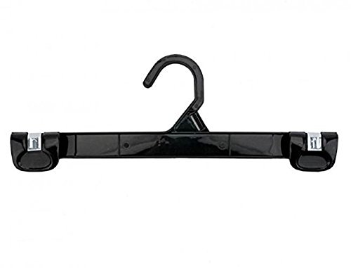 NAHANCO 2681-12 Plastic Skirt/Slack Hanger, Snap Grip with Plastic Hook, 12", Black (Pack of 200)