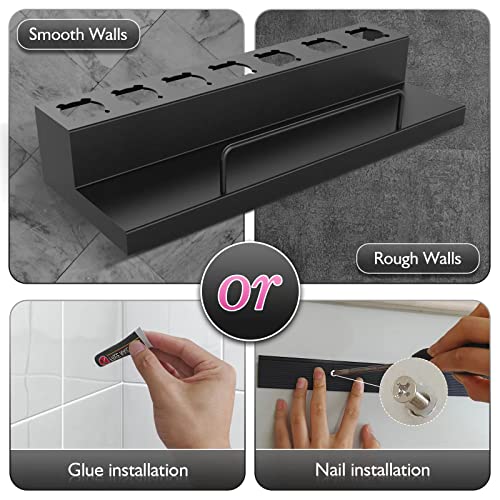 mapleza Storage Holder for Dyson Airwrap - Dyson Airwrap Wall Mount- For Home Bathroom (Minimalist, Black)