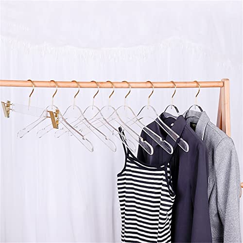 GAMVDOUT Acrylic Hangers with Gold Hook Clear Clothing Standard Hangers