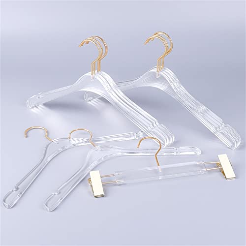 GAMVDOUT Acrylic Hangers with Gold Hook Clear Clothing Standard Hangers