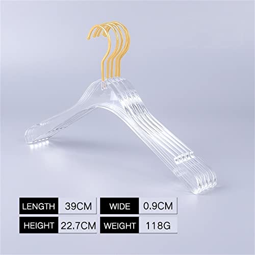 GAMVDOUT Acrylic Hangers with Gold Hook Clear Clothing Standard Hangers