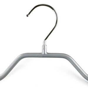 Mawa by Reston Lloyd BodyForm Series Non-Slip Space-Saving Extra Wide Clothes Hanger For Jackets, Suits & Coats, Style 46/L , Set of 6, Silver