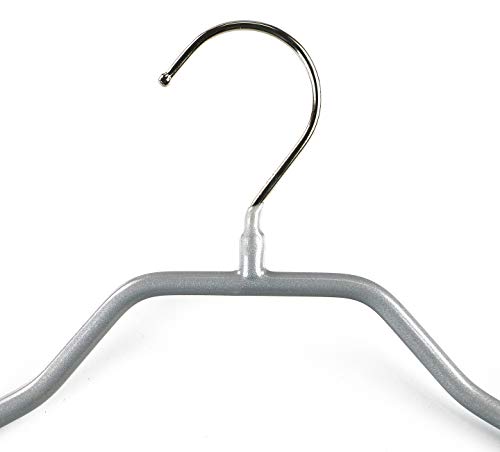 Mawa by Reston Lloyd BodyForm Series Non-Slip Space-Saving Extra Wide Clothes Hanger For Jackets, Suits & Coats, Style 46/L , Set of 6, Silver