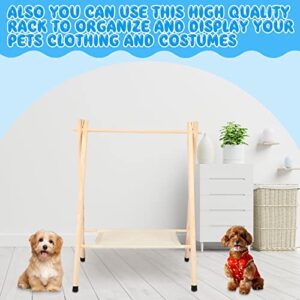 Queekay 2 Pcs Kids Clothing Rack 2 Size 20.5" x 11.8" x 29.5" & 31.5" x 13.8" x 31.5" Baby Clothes Rack Dress up Storage Wooden Clothes Organizer Child Garment Racks for Toddler Doll Dog