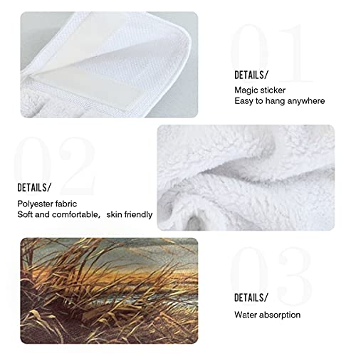 NINEHASA Hand Towels for Bathroom and Kitchen,Hunting Flying Wild Ducks Autumn,Soft Absorbent Hanging Tie Towel with Loop Used for Tea,Bar,Laundry Room,Bath,Decor,Set of 2