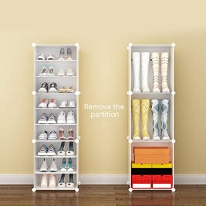 HaroldDol Shoe Rack 72 Pairs Shoe Organizer Narrow Standing, Transparent Plastic Shoe Storage Boxes with Doors, Stackable Shoe Storage Cabinet, Expandable