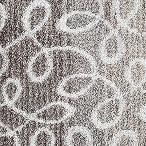 Violet Linen Scroll Pattern, 100% Terry Plush 600 GSM Cotton Super Soft Highly Absorbent Jacquard Fashion Towel for Bathroom, Premium Hotel & Spa Quality, Gray, 20 Inch X 30 Inch, Hand Towels