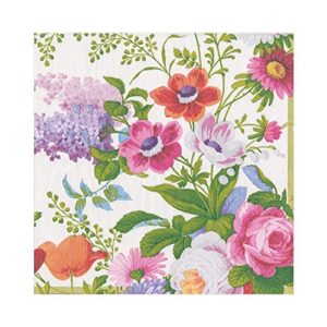 caspari edwardian garden paper luncheon napkins in ivory, 20 per package