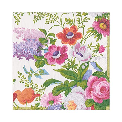 Caspari Edwardian Garden Paper Luncheon Napkins in Ivory, 20 Per Package