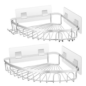 Carwiner 4-Pack Corner Shower Caddy Adhesive Replacement Strong Sticky Waterproof Wall Adhesives, Short adhesive tape with hooks, No Drilling Corner Shower Shelf Accessories