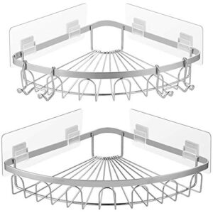 Carwiner 4-Pack Corner Shower Caddy Adhesive Replacement Strong Sticky Waterproof Wall Adhesives, Short adhesive tape with hooks, No Drilling Corner Shower Shelf Accessories