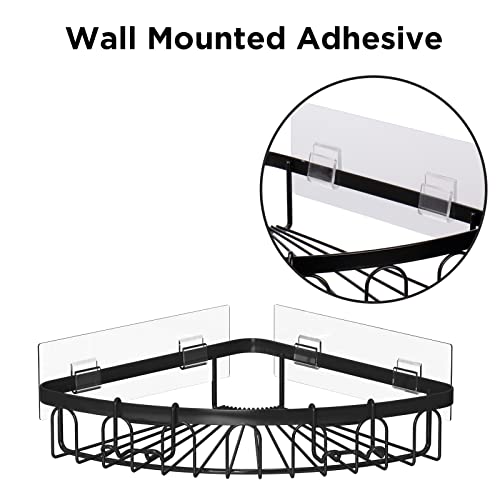 Carwiner 4-Pack Corner Shower Caddy Adhesive Replacement Strong Sticky Waterproof Wall Adhesives, Short adhesive tape with hooks, No Drilling Corner Shower Shelf Accessories