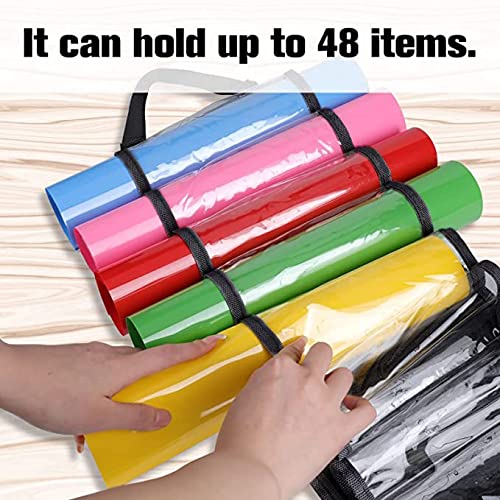 Nucucina Vinyl Roll Holder, Vinyl Storage Organizer with 48 Compartments, Hanging Craft Vinyl Storage Rack- Hanging Closet, Wall, Studio, or Over The Door Organizer for Any Room