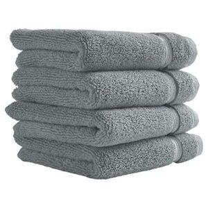 amazon brand – stone & beam classic egyptian cotton washcloth set, set of 4, oasis