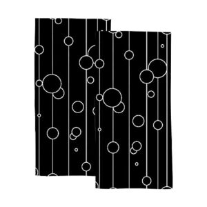 hand towel polka dot black white striped face towel set of 2 fingertip towel kitchen tea bar dish cloths absorbent dry shower towel