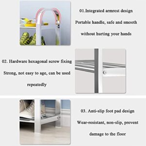 HUALEMEI 5-Tier Stainless Steel Shoe Rack,Sturdy Sustainable Shoe Organizer Storage Shelf Dormitory Bedroom Household Shoe Cabinet-A 60x25x78cm(24x10x31inch)