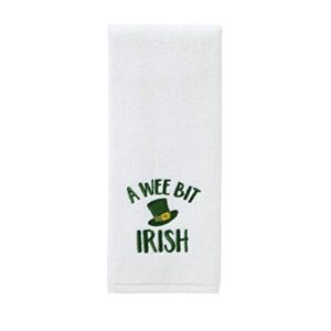 SKL Home St. Patrick's Day A Wee Bit Irish Hand Towel Set, 26" x 15", White