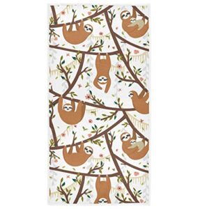 wamika funny sloth baby hand bath towel shower towels set tree pioneer flowers kitchen hanging gym fingertip bathroom towel highly absorbent