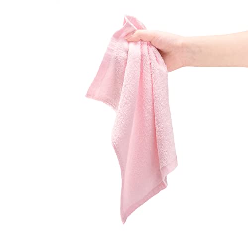 SUMMERMIA Bamboo Washcloths 13" x 13" (2 x 12 Pack) - Soft Wash Cloths for Your Face Towel, Wash Cloths for Your Body (White + Blue + Pink)