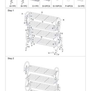 XJYBJF Iron Multi-Layer Shoe Rack Shelf Storage, Multifunctional Metal Shoe Stand Organizer Cabinet for Closet Bedroom Entryway